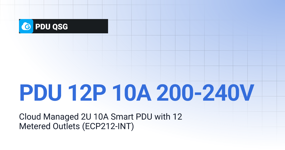 PDU 12P 10A 200-240V | ECP212-INT QSG