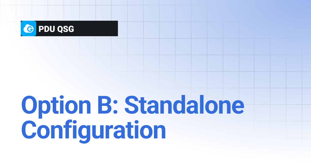 Option B: Standalone Configuration | ECP106-INT QSG