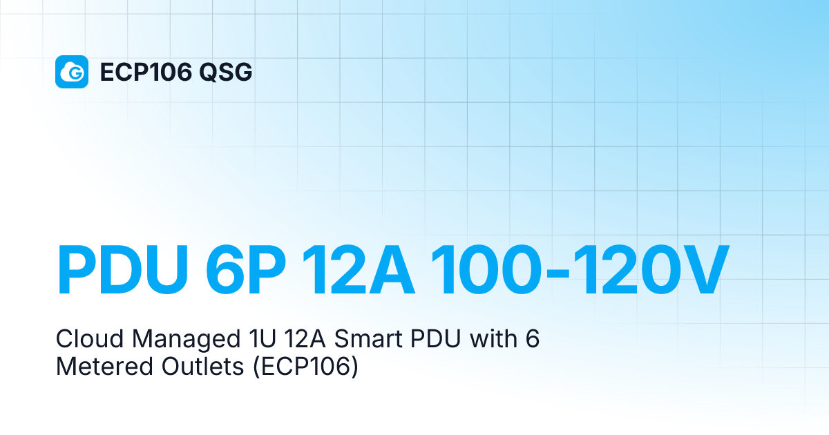 PDU 6P 12A 100-120V | ECP106 QSG